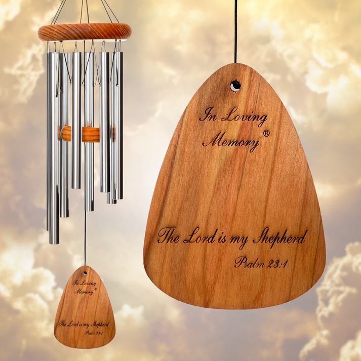 'In Loving Memory' 24 Inch Silver Wind Chime – Whimsical Winds