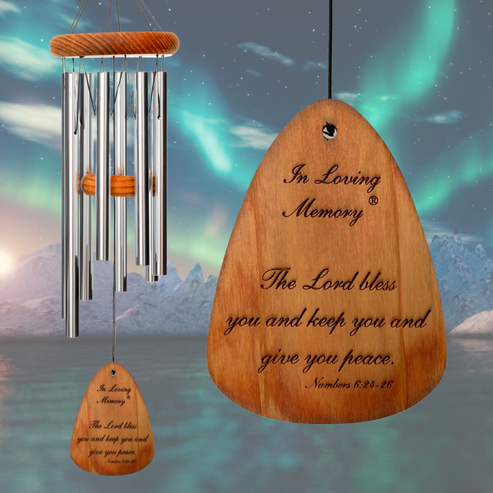 'In Loving Memory' 24 Inch Silver Wind Chime – Whimsical Winds
